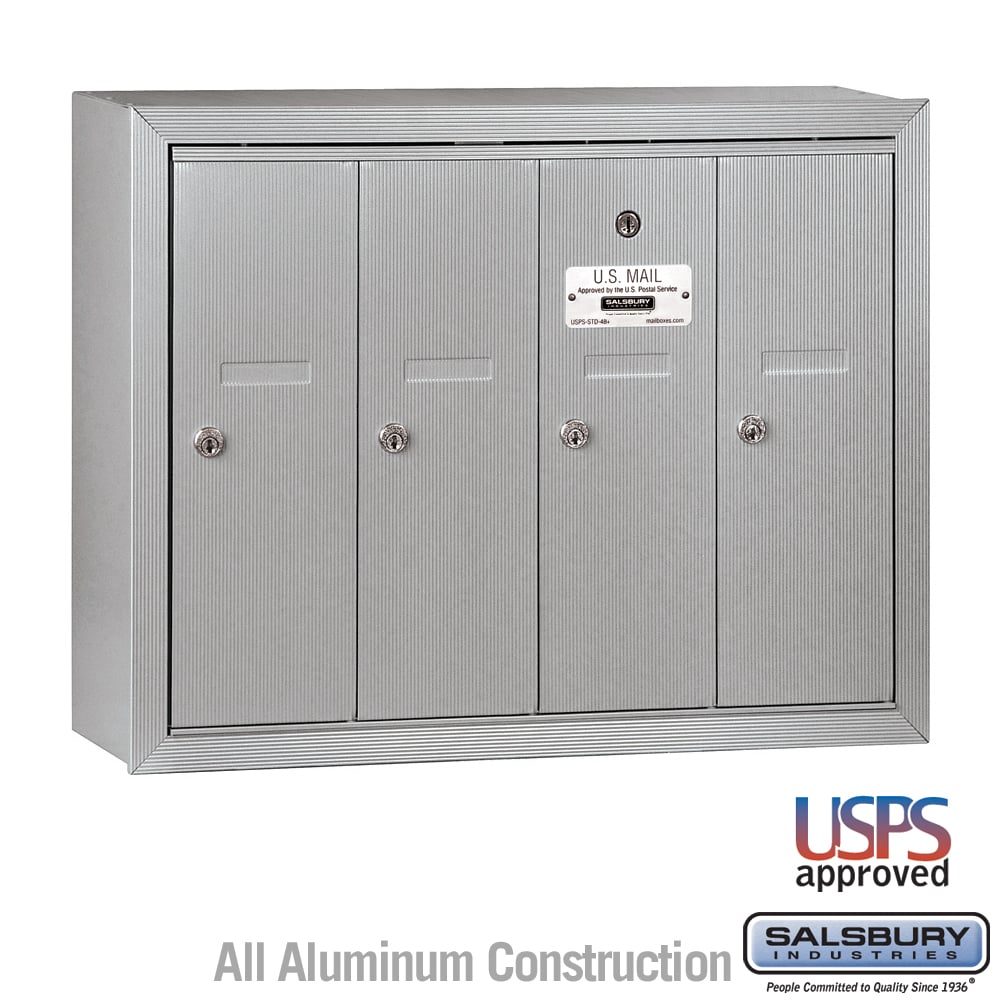 4-Door Aluminum Vertical Mailbox - Surface Mounted - USPS Access ...