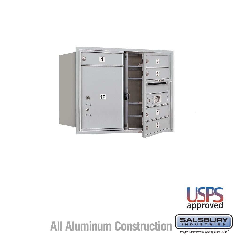 6 Door High Recessed Mounted 4C Horizontal Mailbox with Parcel Locker ...
