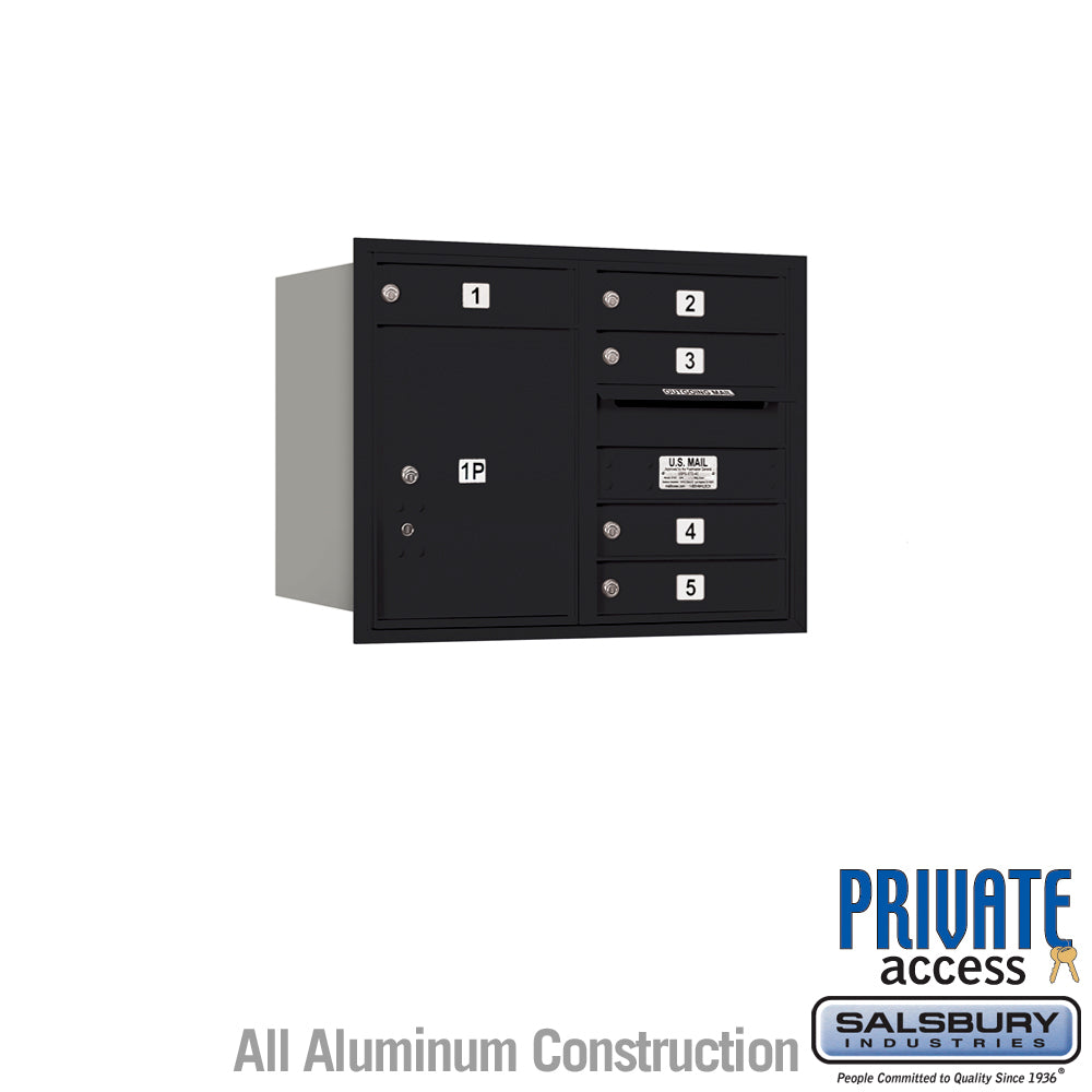 6-Door High Recessed Mounted Mailbox with Parcel Locker - Black - Rear ...