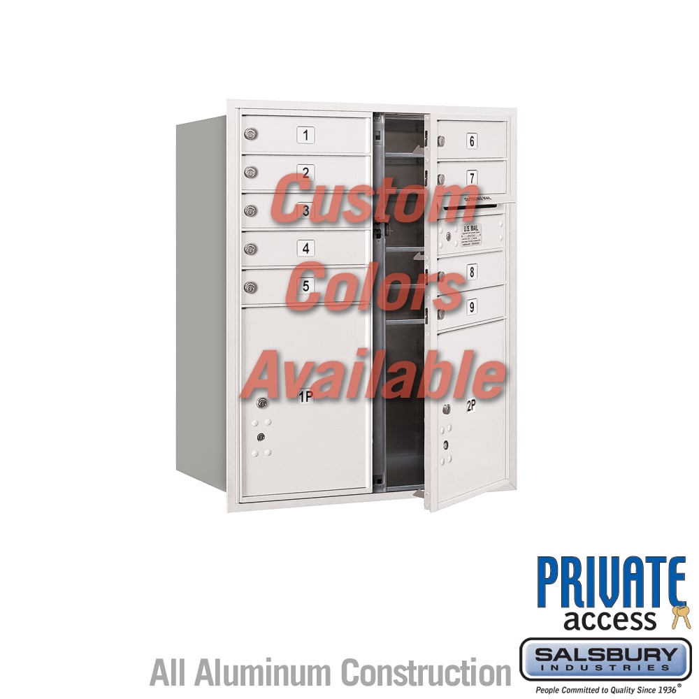 Recessed Mounted 4C Horizontal Mailbox - 10 Door High Unit - Double Co ...