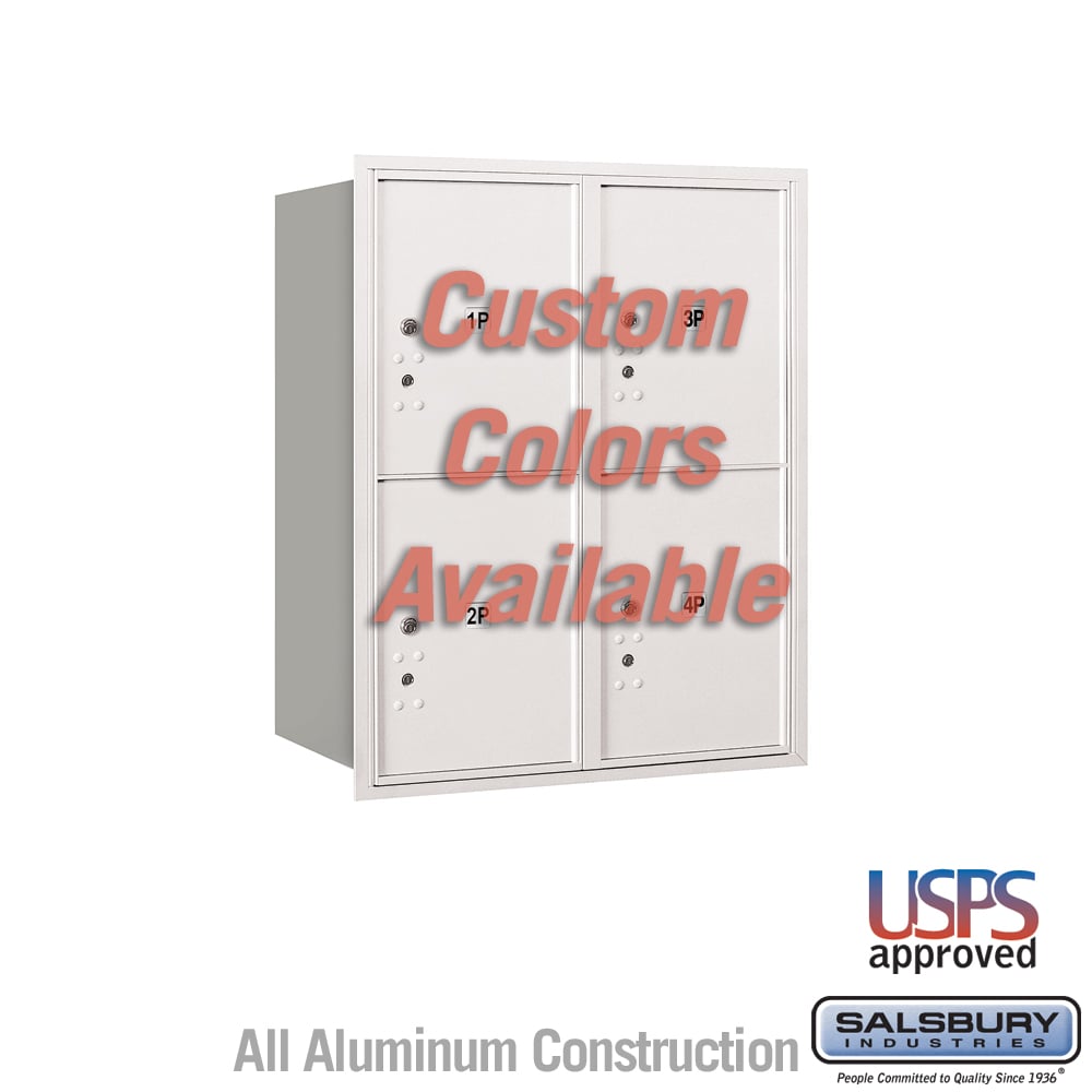 Recessed Mounted 4C Horizontal Mailbox with Parcel Lockers - Rear Load ...