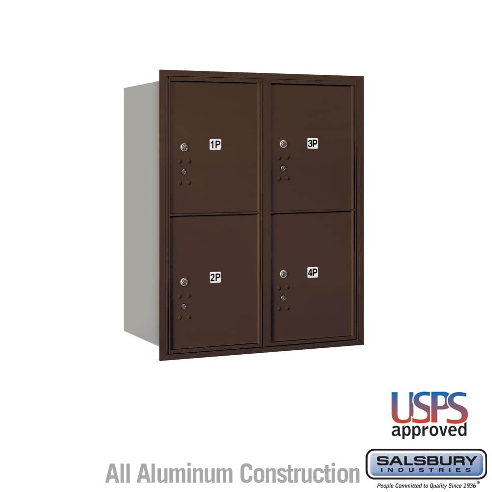 10-Door High Recessed Mounted Parcel Locker with USPS Access - Bronze ...