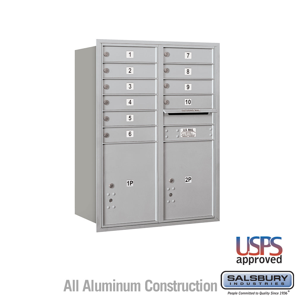 11 Door High Recessed Mounted 4C Horizontal Mailbox with Parcel Locker ...