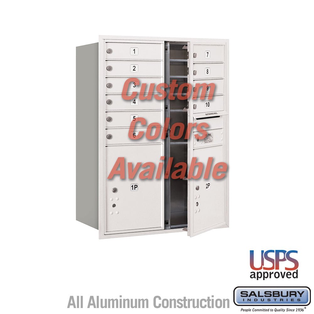 Recessed Mounted 4C Horizontal Mailbox - 11 Door High Unit with Parcel ...