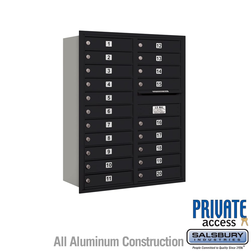 11 Door High Recessed Mounted 4C Horizontal Mailbox with 20 Doors in B ...