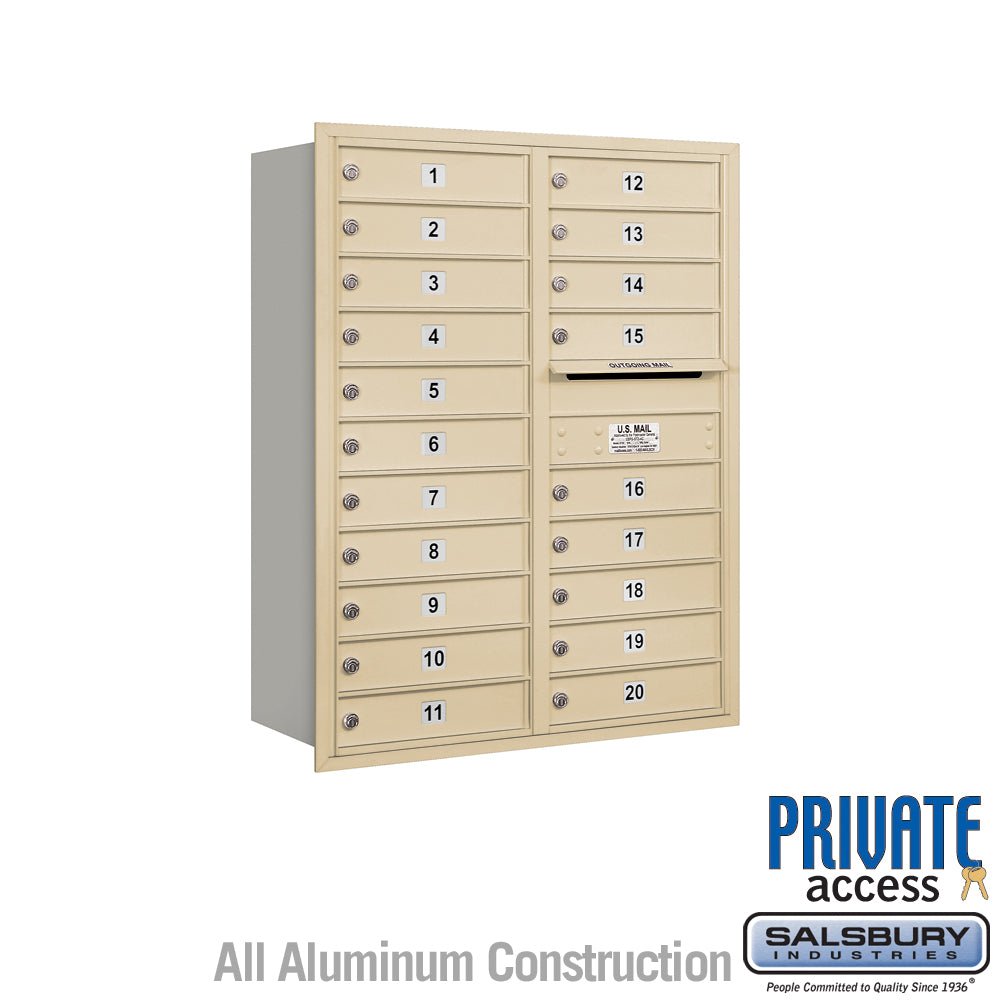 11 Door High Recessed Mounted 4C Horizontal Mailbox with 20 Doors in S ...