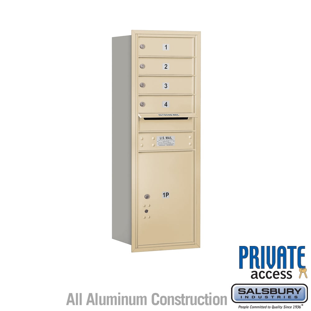 11-Door High Recessed Mounted Mailbox with Parcel Locker - Sandstone ...