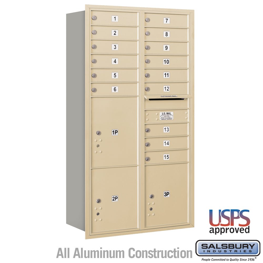 Maximum Height Recessed Mounted Mailbox with 15 Doors and 3 Parcel Loc ...