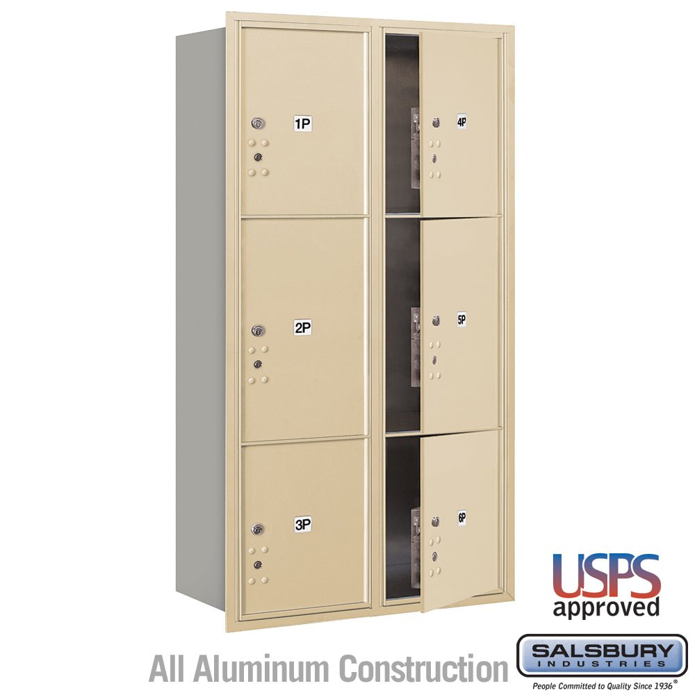 Maximum Height Recessed Mounted Parcel Locker with 6 Compartments - Sa ...