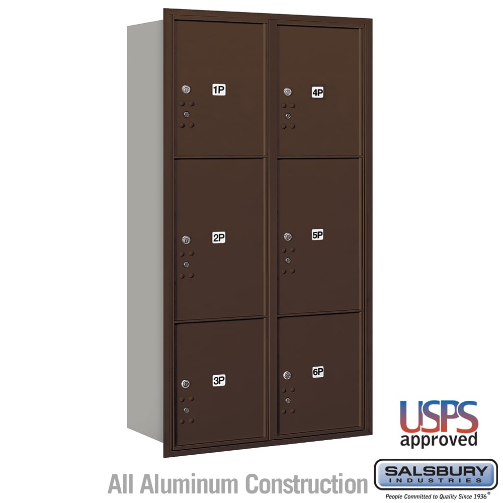 Maximum Height Recessed Mounted Parcel Locker with 6 Compartments - Br ...