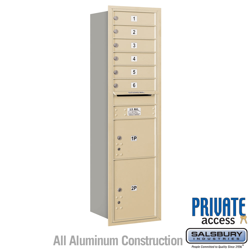 Maximum Height Recessed Mounted Mailbox with 6 Compartments and 2 Parc ...