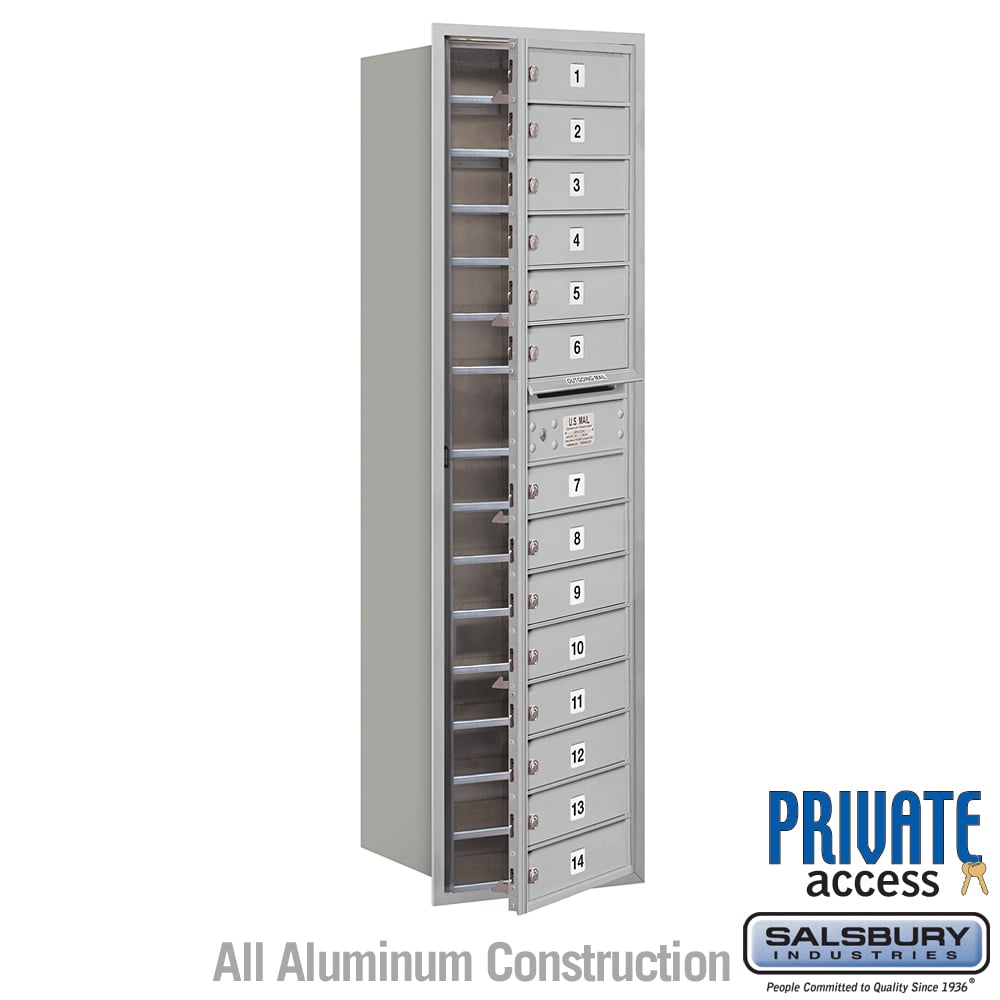 Maximum Height Recessed Mounted 4C Horizontal Mailbox with 14 Doors ...