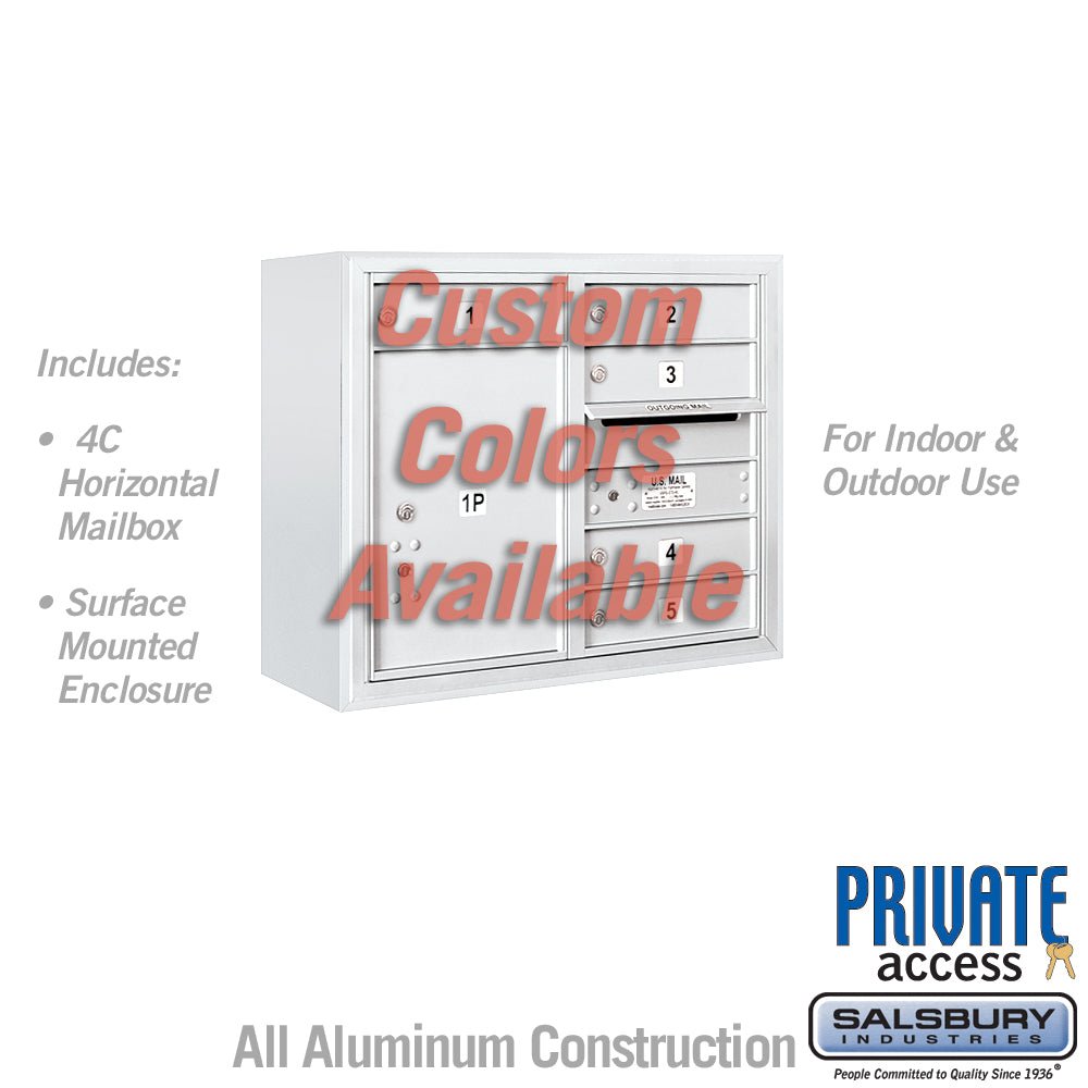 Surface Mounted 4C Horizontal Mailbox Unit - 6 Door High, Double Colum ...