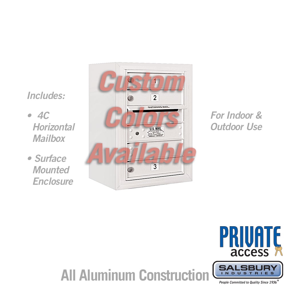 Surface Mounted 4C Horizontal Mailbox Unit - 6 Door High - Custom Colo ...