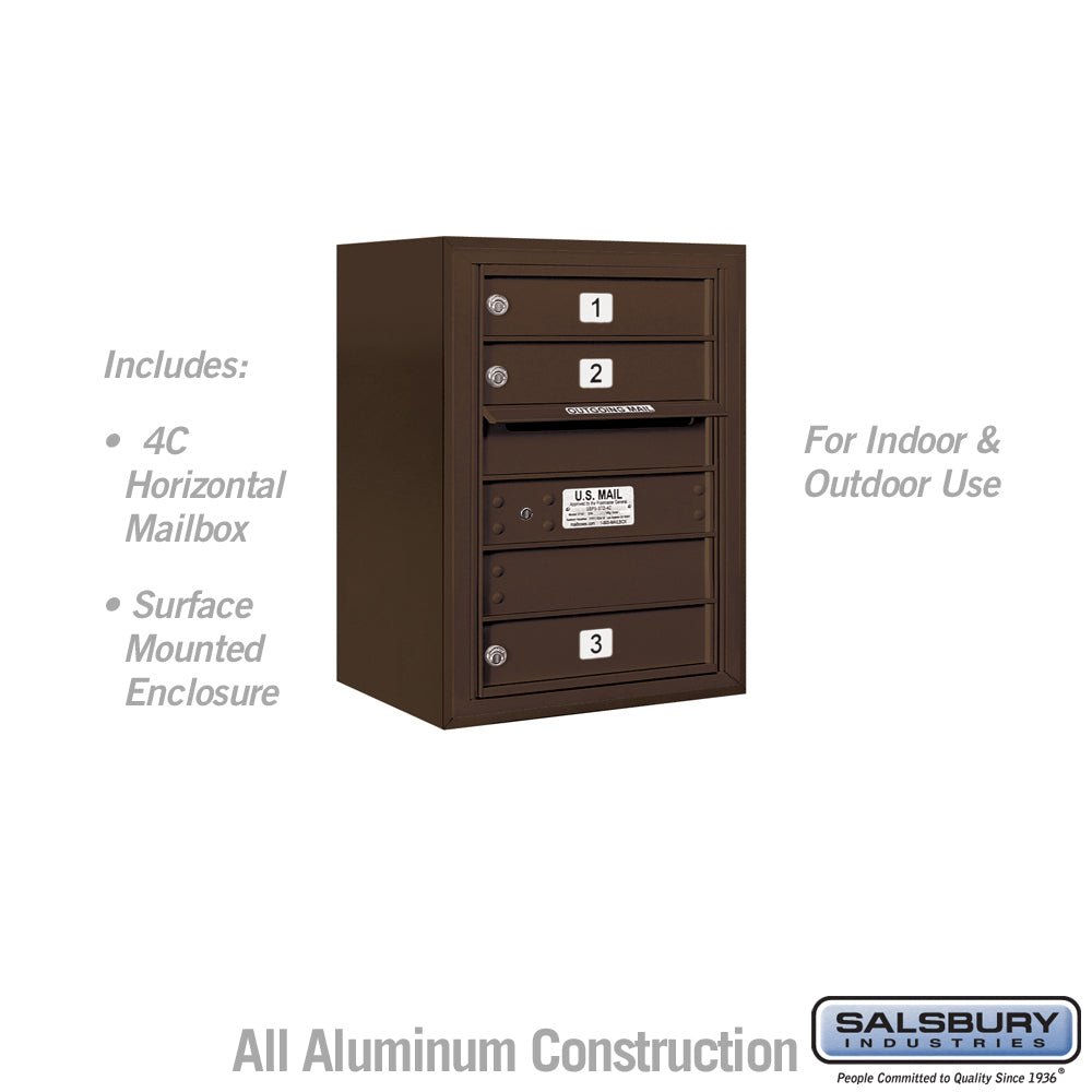 6 Door High Surface Mounted 4C Horizontal Mailbox with USPS Access ...