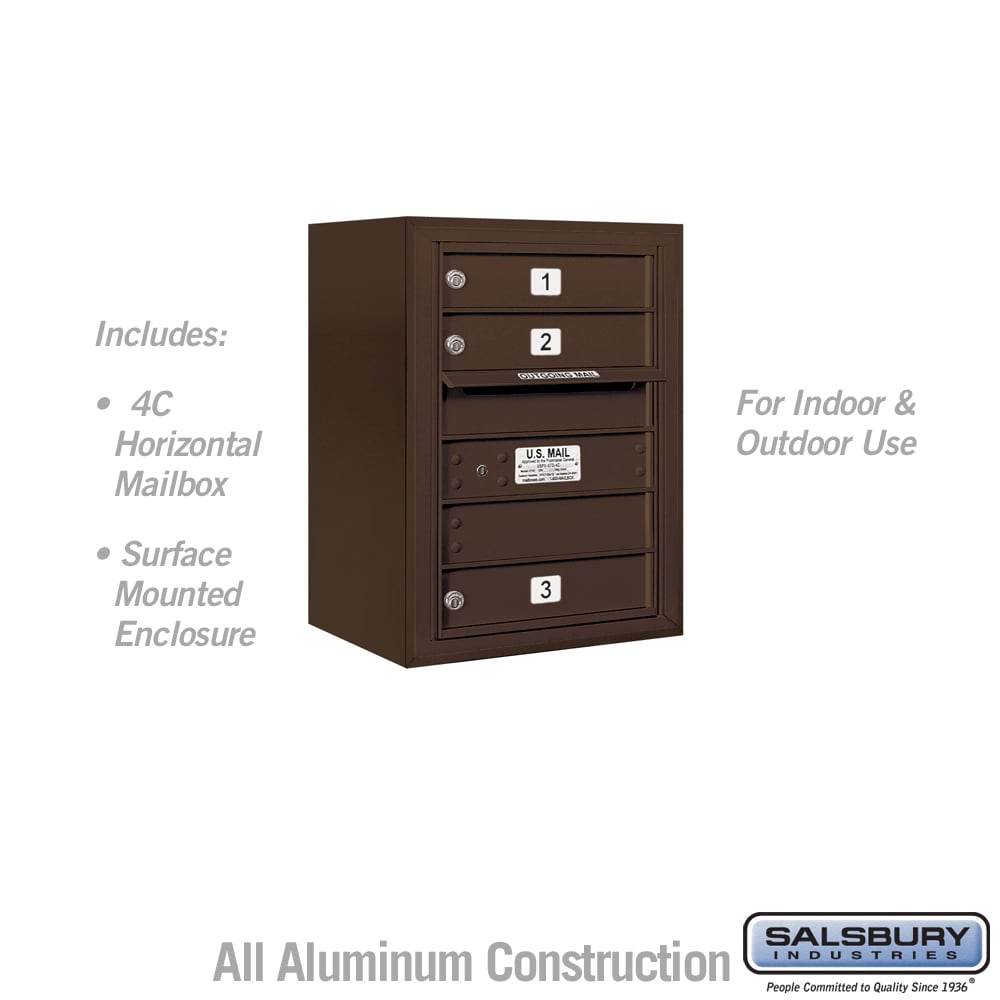 6 Door High Surface Mounted 4C Horizontal Mailbox with USPS Access ...