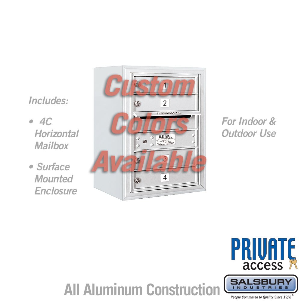 Surface Mounted 4C Horizontal Mailbox Unit - 6 Door High - Custom Colo ...