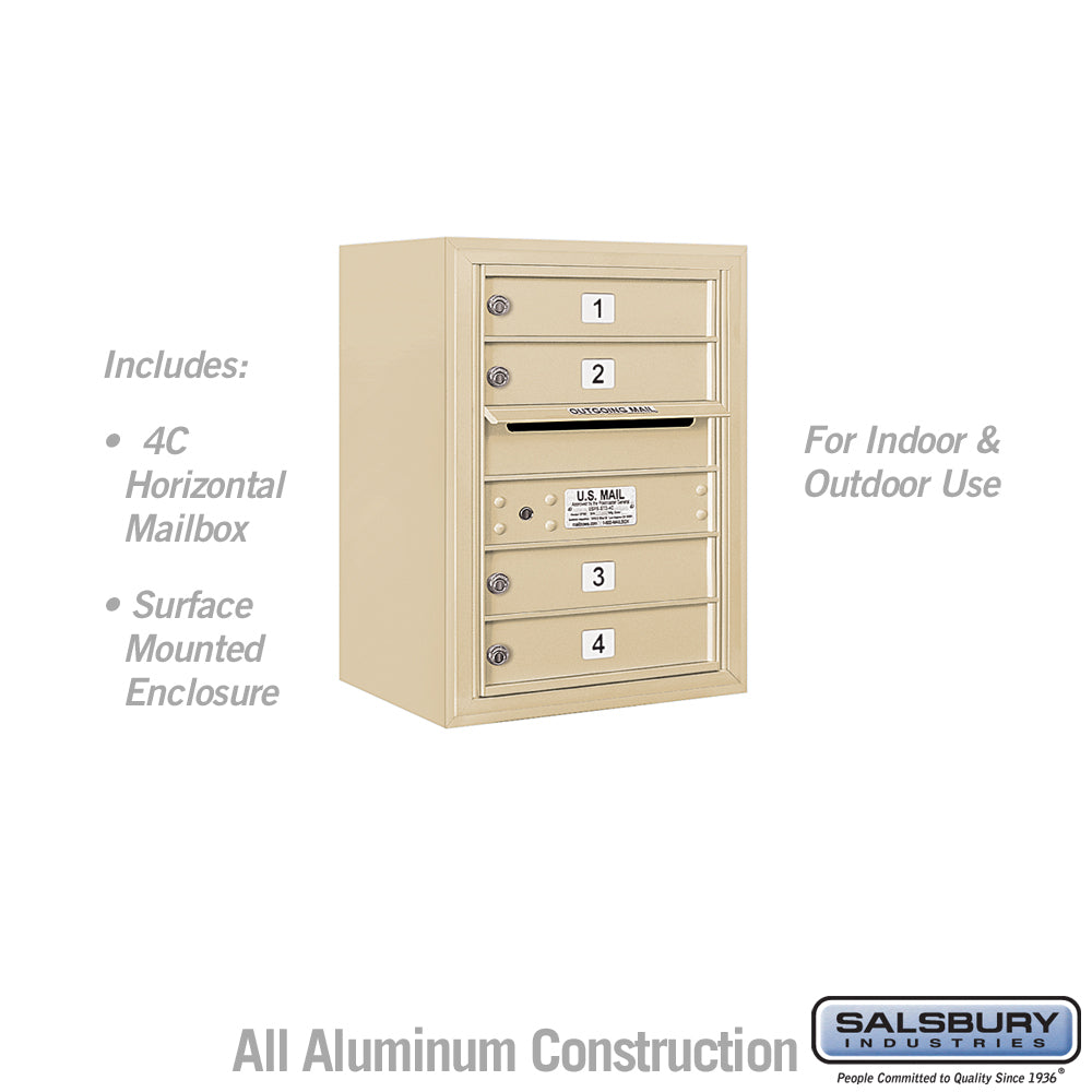 6-Door Surface Mounted 4C Horizontal Mailbox with USPS Access – Super Arbor