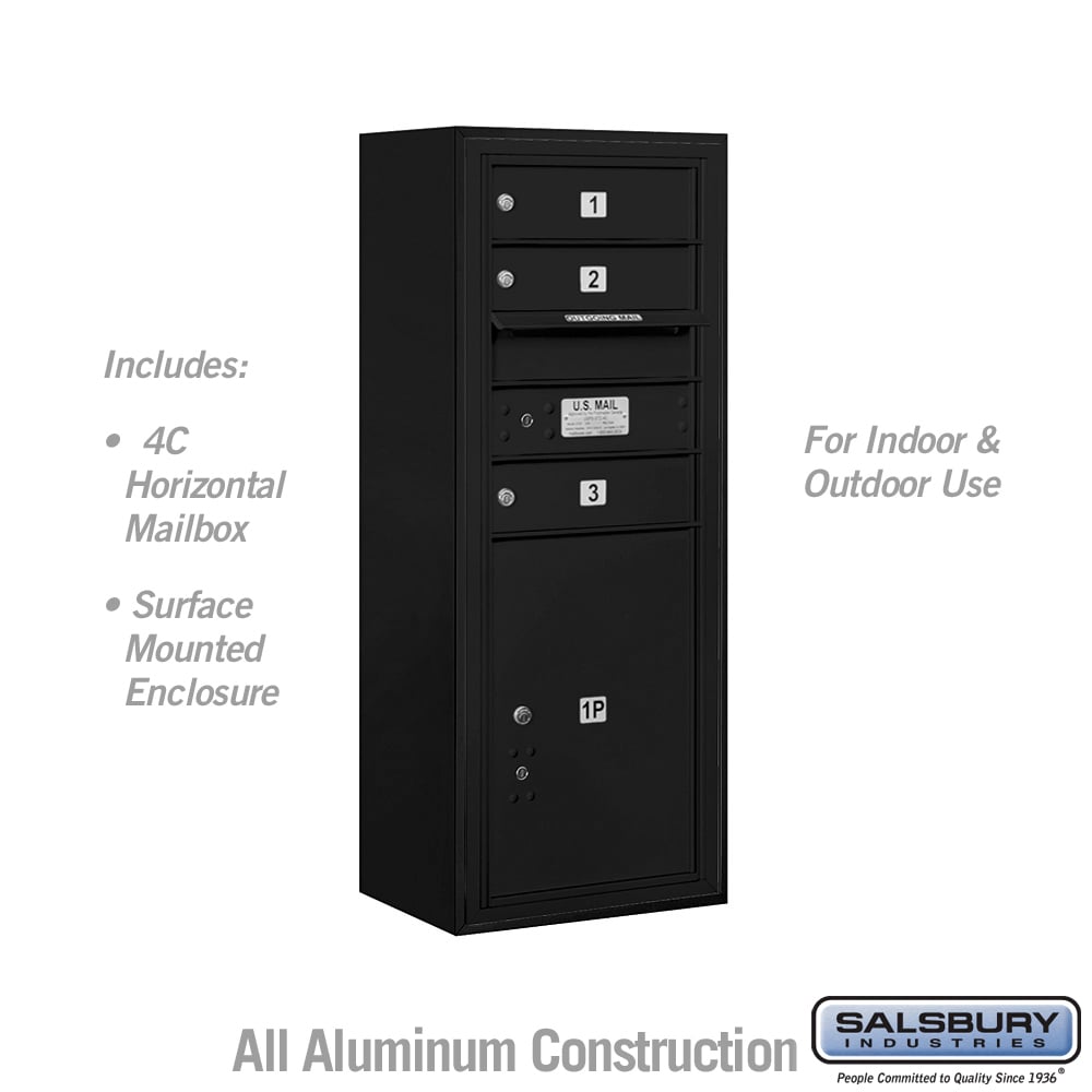 10-Door Surface Mounted Mailbox with Parcel Locker and USPS Access ...