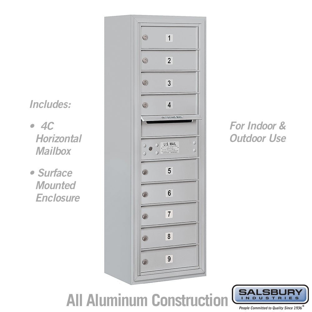 11 Door High Surface Mounted 4C Horizontal Mailbox with USPS Access ...