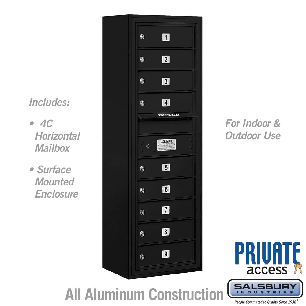 11 Door High Surface Mounted 4C Horizontal Mailbox with Private Access ...