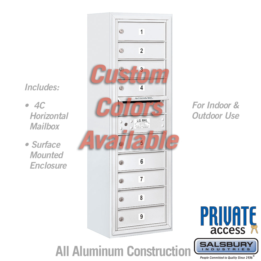 Surface Mounted 4C Horizontal Mailbox Unit - 11 Door High - Front Load ...