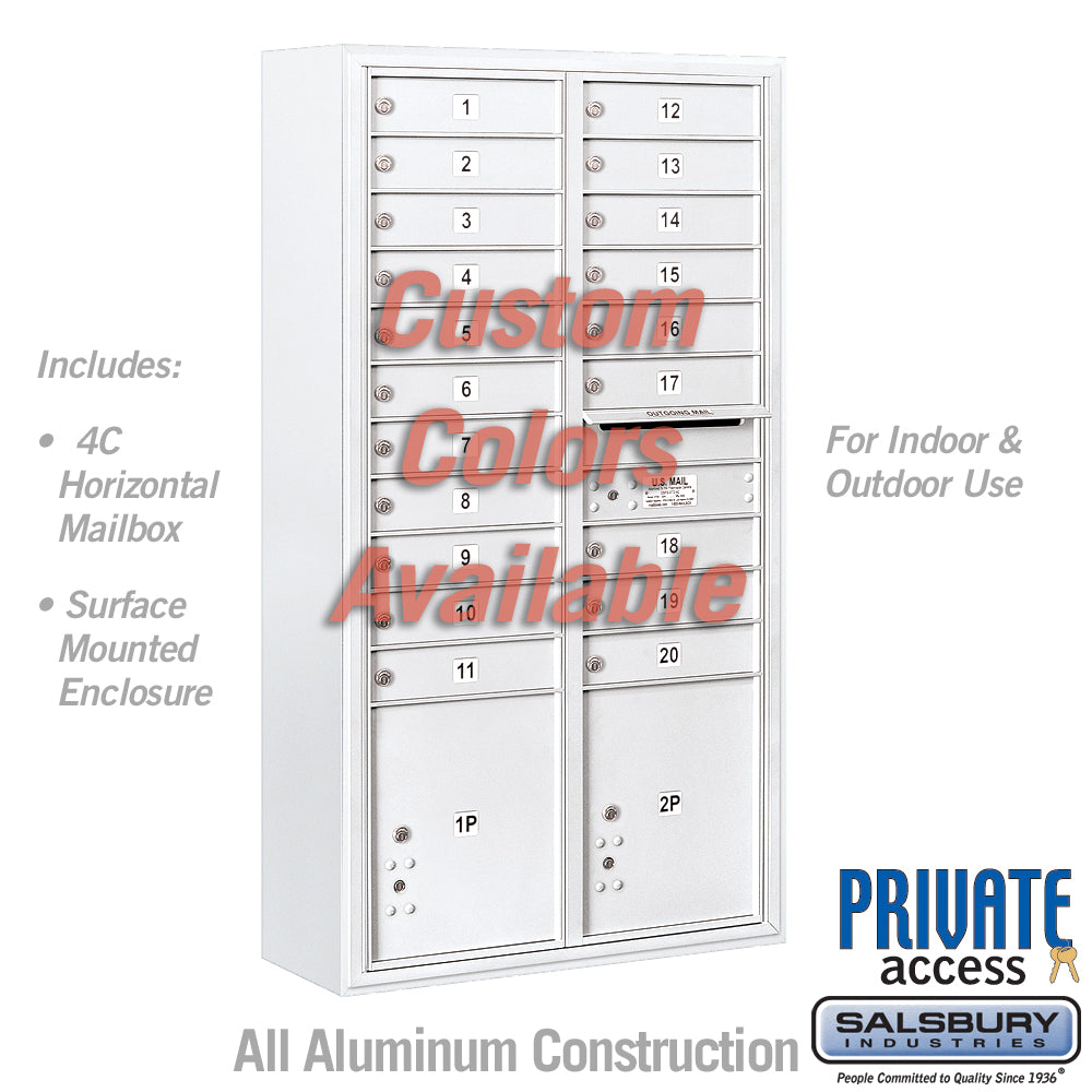 Surface Mounted 4C Horizontal Mailbox Unit with Customizable Options ...
