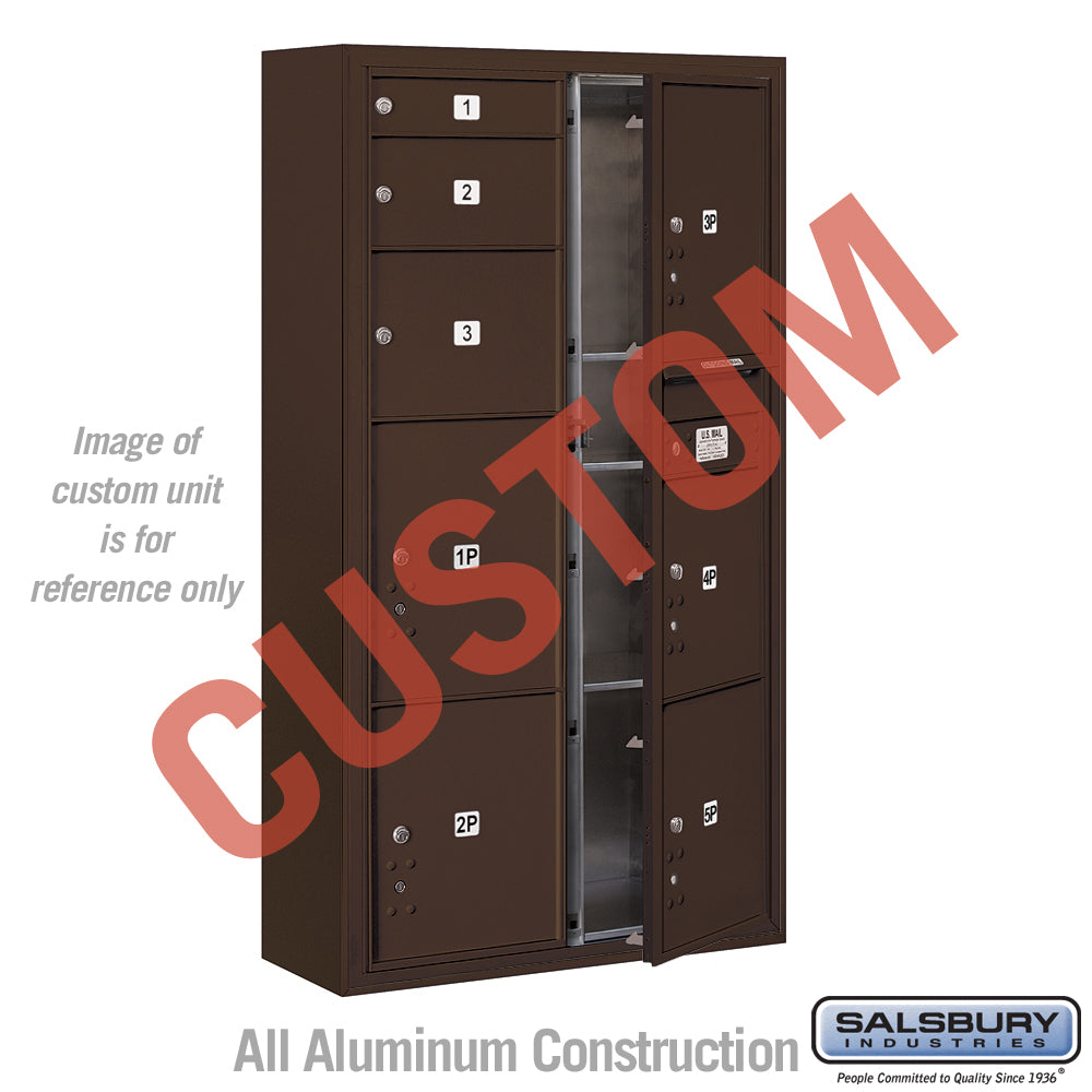 Surface Mounted 4C Horizontal Mailbox Unit - Double Column - Bronze ...