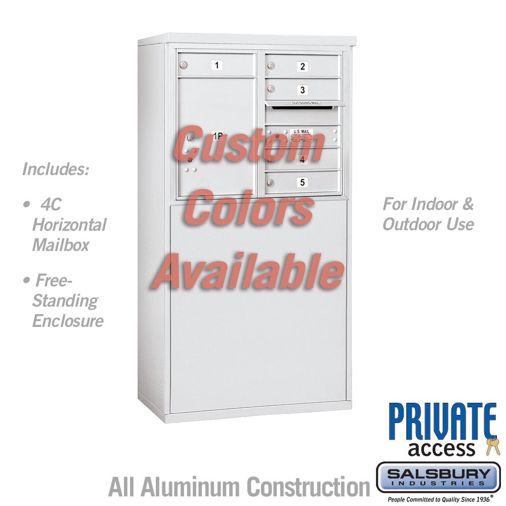 Free-Standing 4C Horizontal Mailbox Unit with Secure Locks and Customi ...
