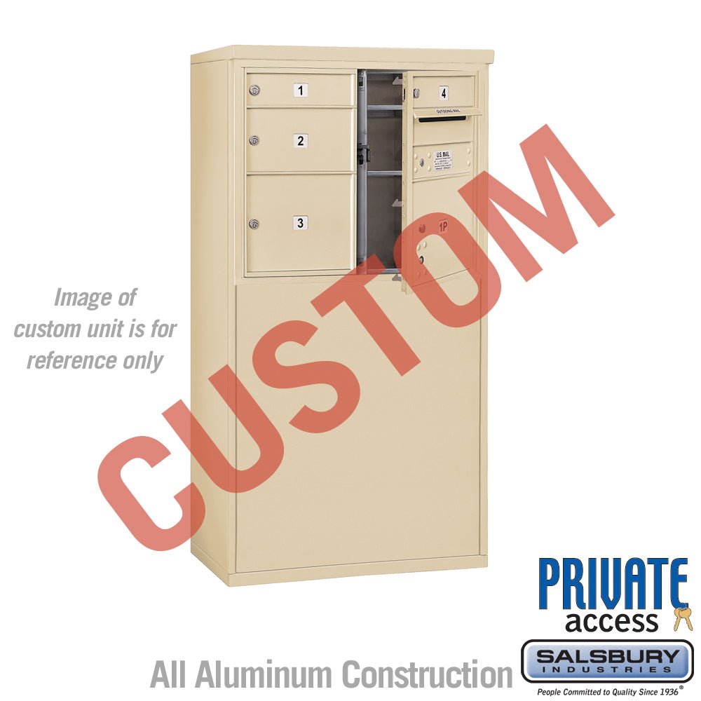 Free-Standing 4C Horizontal Mailbox Unit - Double Column - Sandstone ...