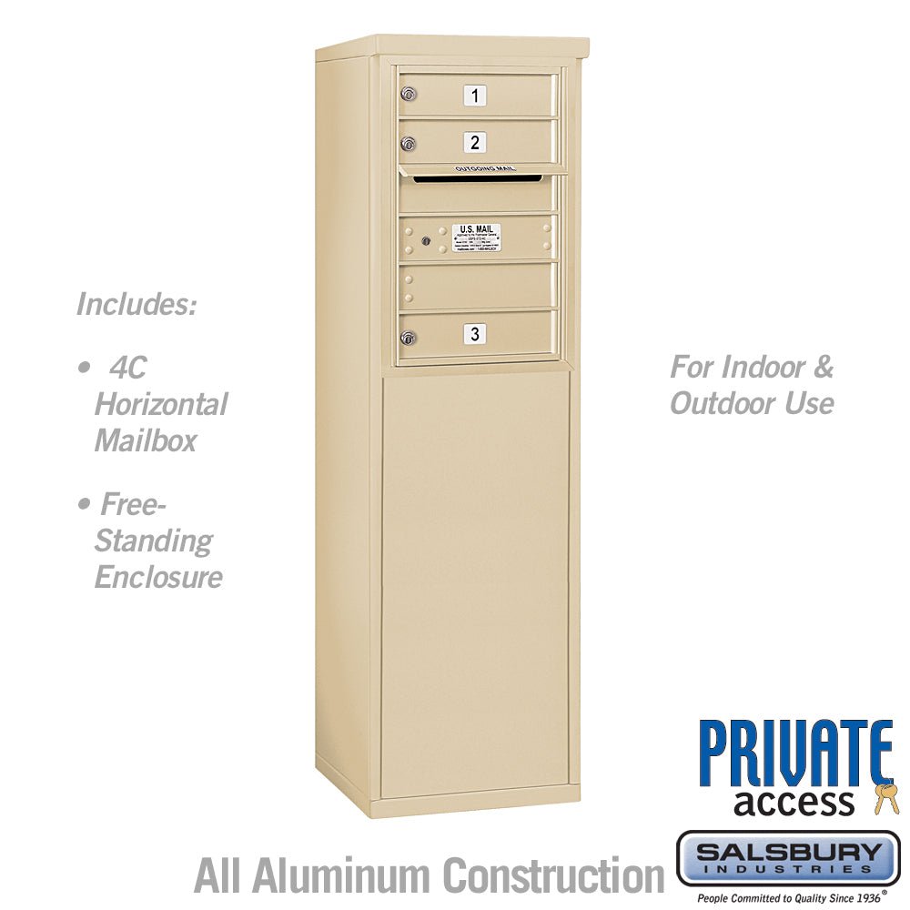6 Door High Free-Standing 4C Horizontal Mailbox with Private Access ...