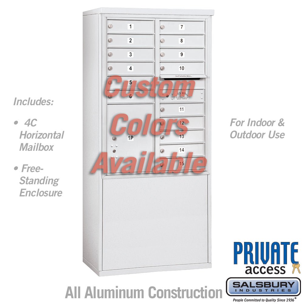 Free-Standing 4C Horizontal Mailbox Unit with 15 MB1 Doors and 1 PL5 P ...