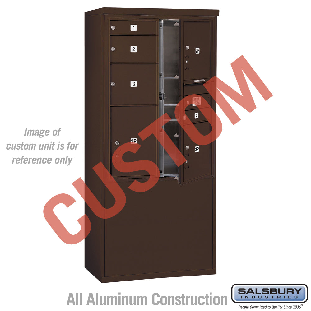 Free-Standing 4C Horizontal Mailbox Unit - 11 Door High - Double Colum ...