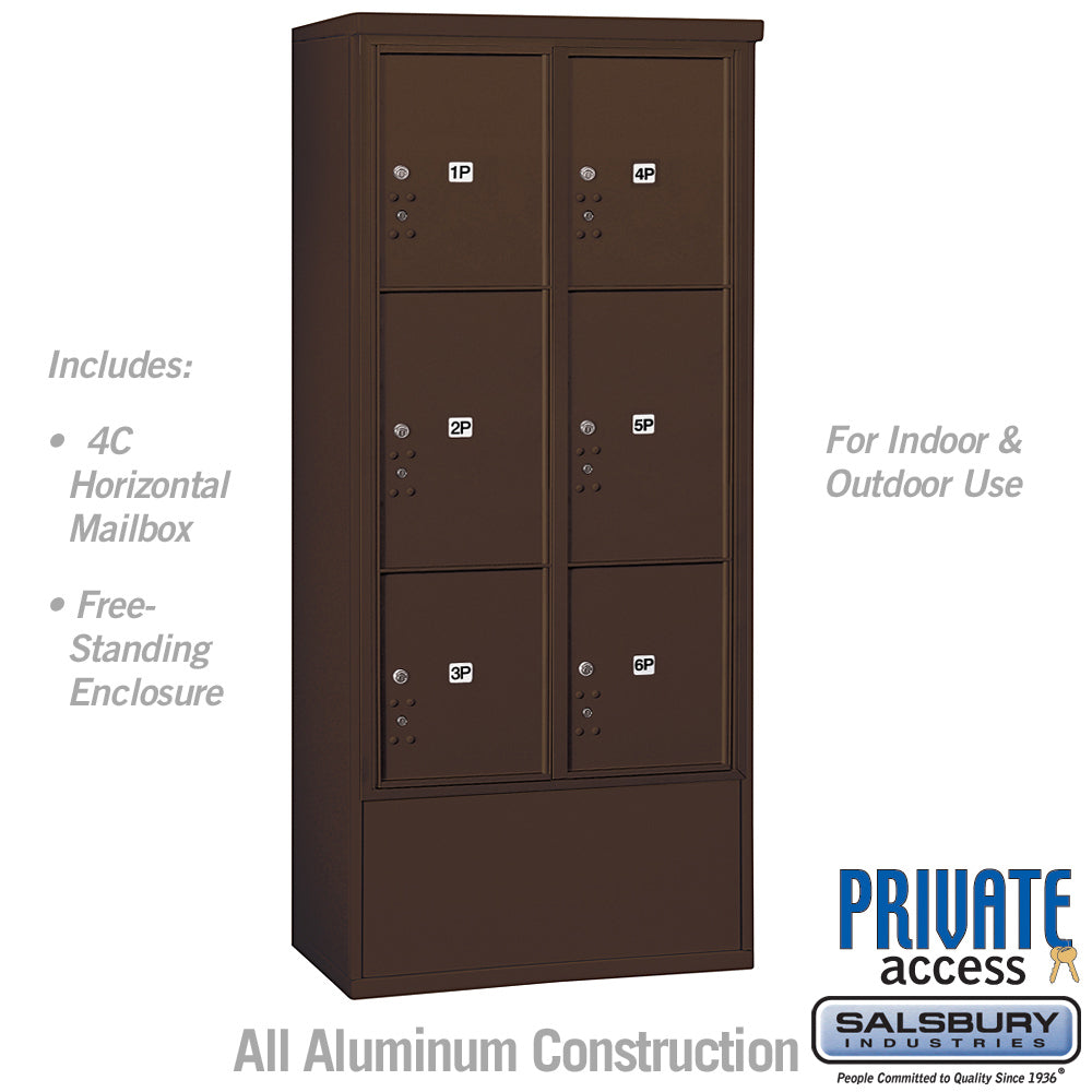 Maximum Height Free-Standing Parcel Locker with 6 Compartments in Bron ...