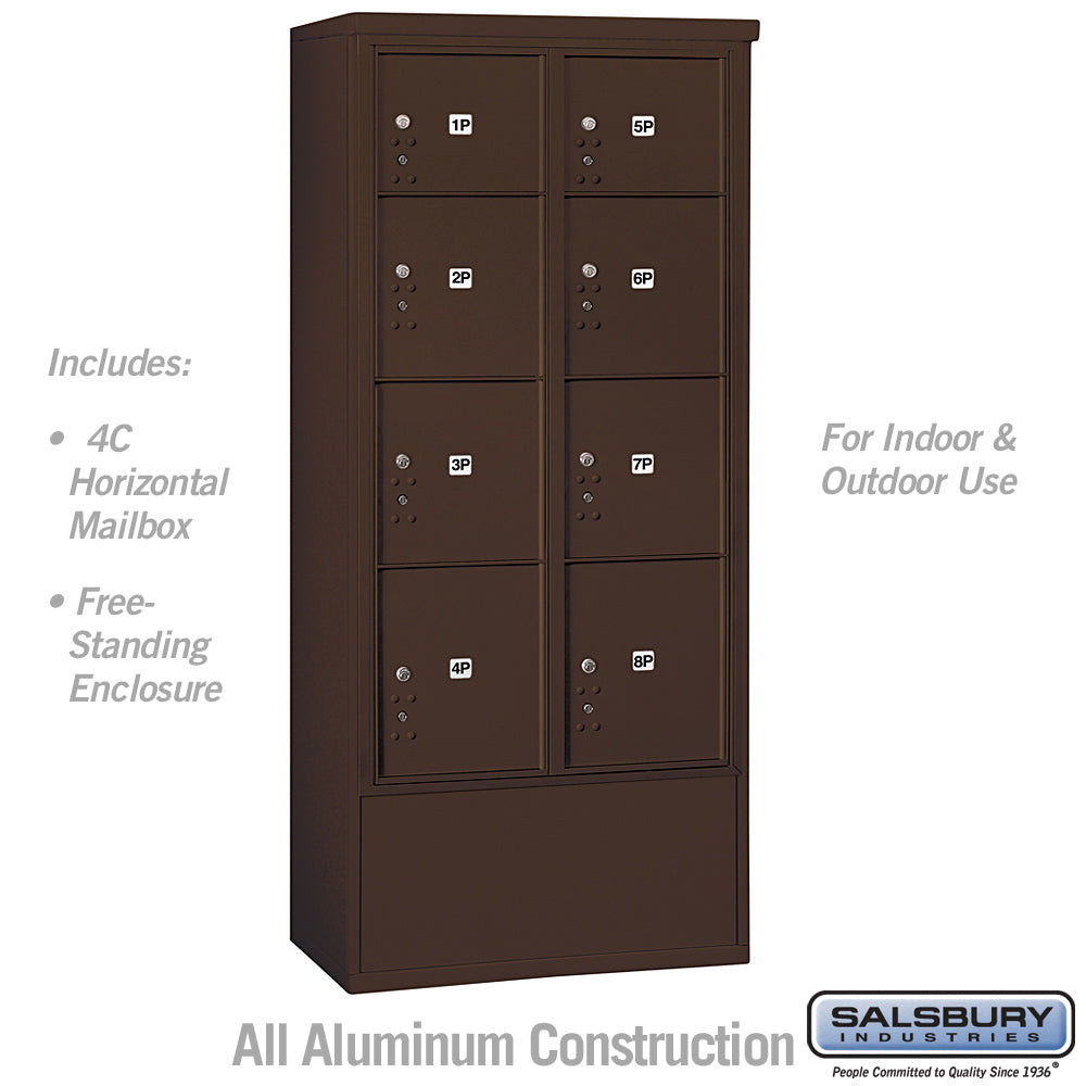 Maximum Height Free-Standing Parcel Locker with 8 Compartments in Bron ...