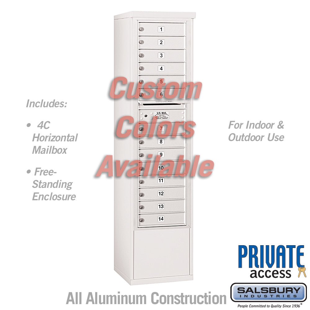 Free-Standing 4C Horizontal Mailbox Unit with 14 MB1 Doors, Custom Col ...