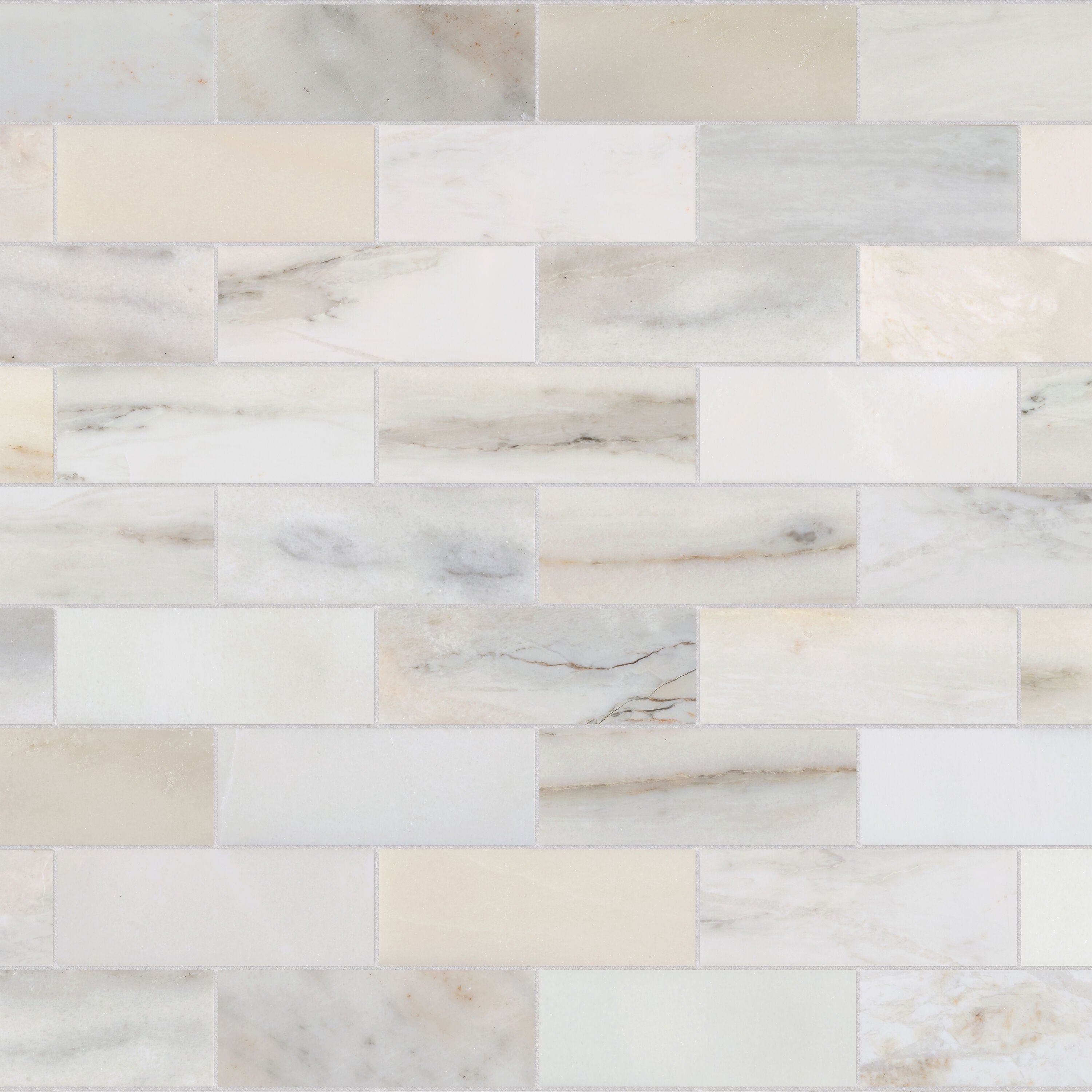 Satori Bianco Perla 12-in x 12-in Polished Natural Stone Look Mosaic F ...