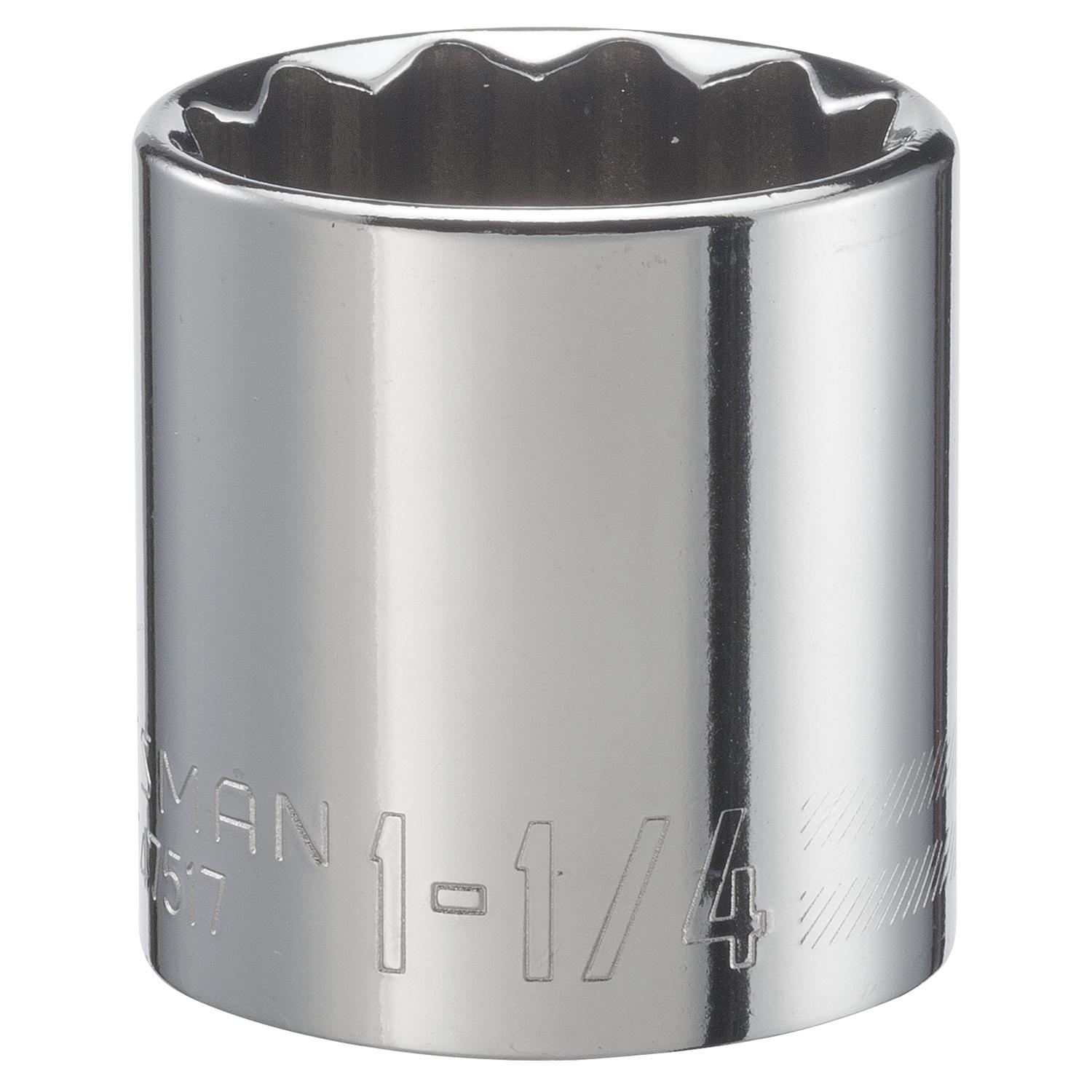 Craftsman SAE 12 Point Standard Socket, 1-1/4 in. X 1/2 in. Drive ...