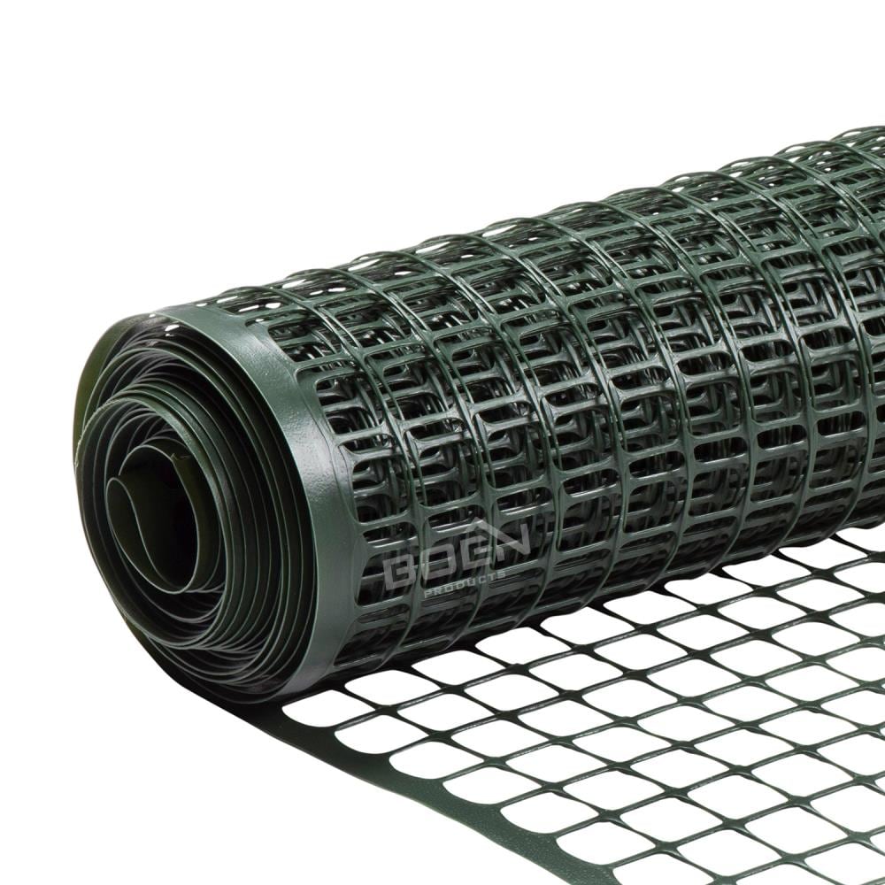 BOEN 100 ft. x 4 ft. 6-Gauge Green Plastic Extruded Mesh Rolled Fencin ...