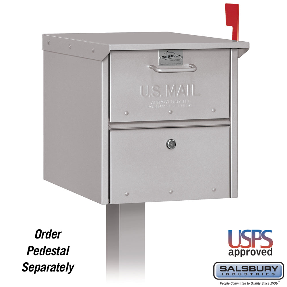 Roadside Mailbox - Silver with Secure Locking Doors and USPS Approval ...