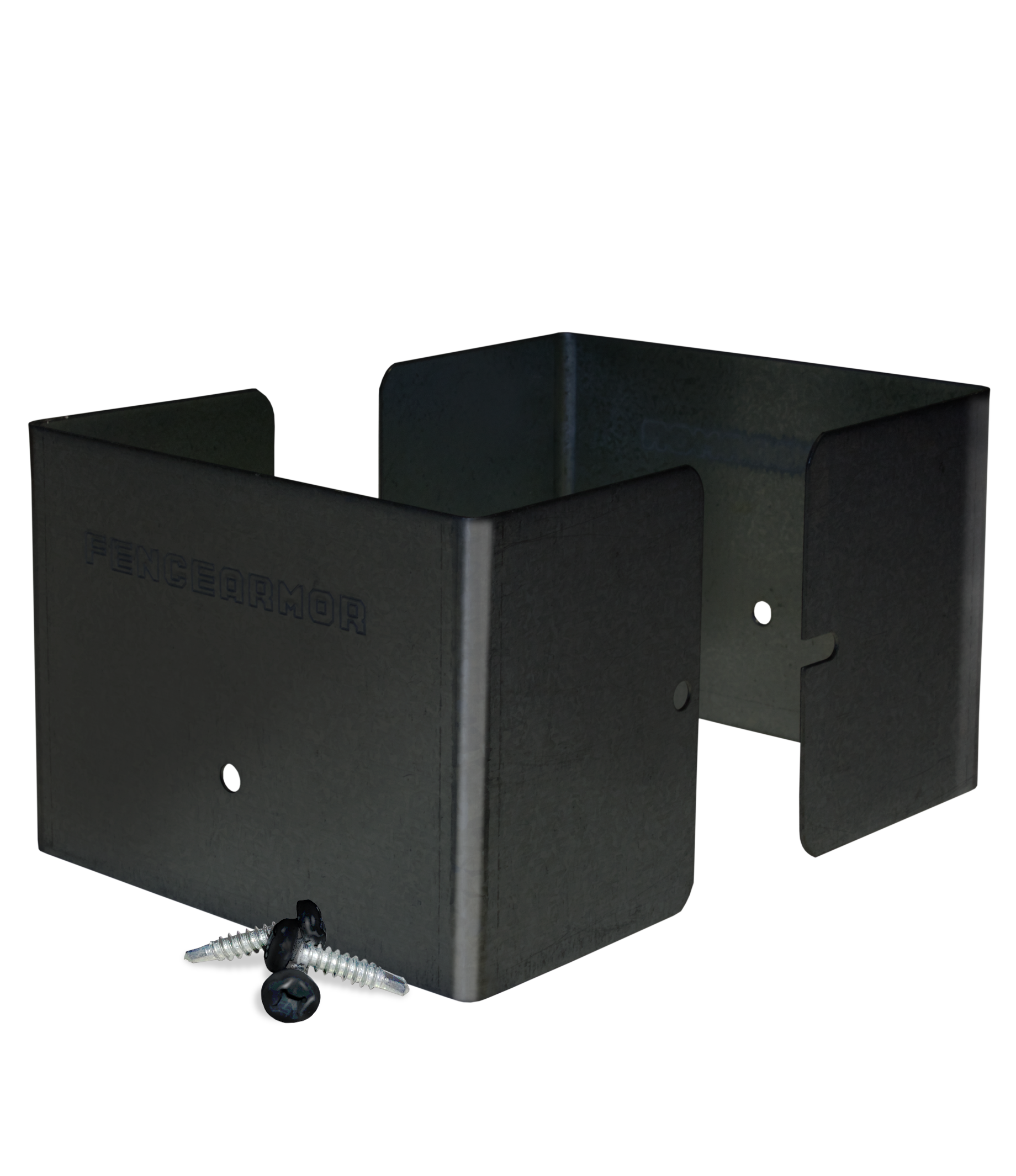 Fence Armor Full Protection Post Guard 6-in Powder Coated Black Galvan ...