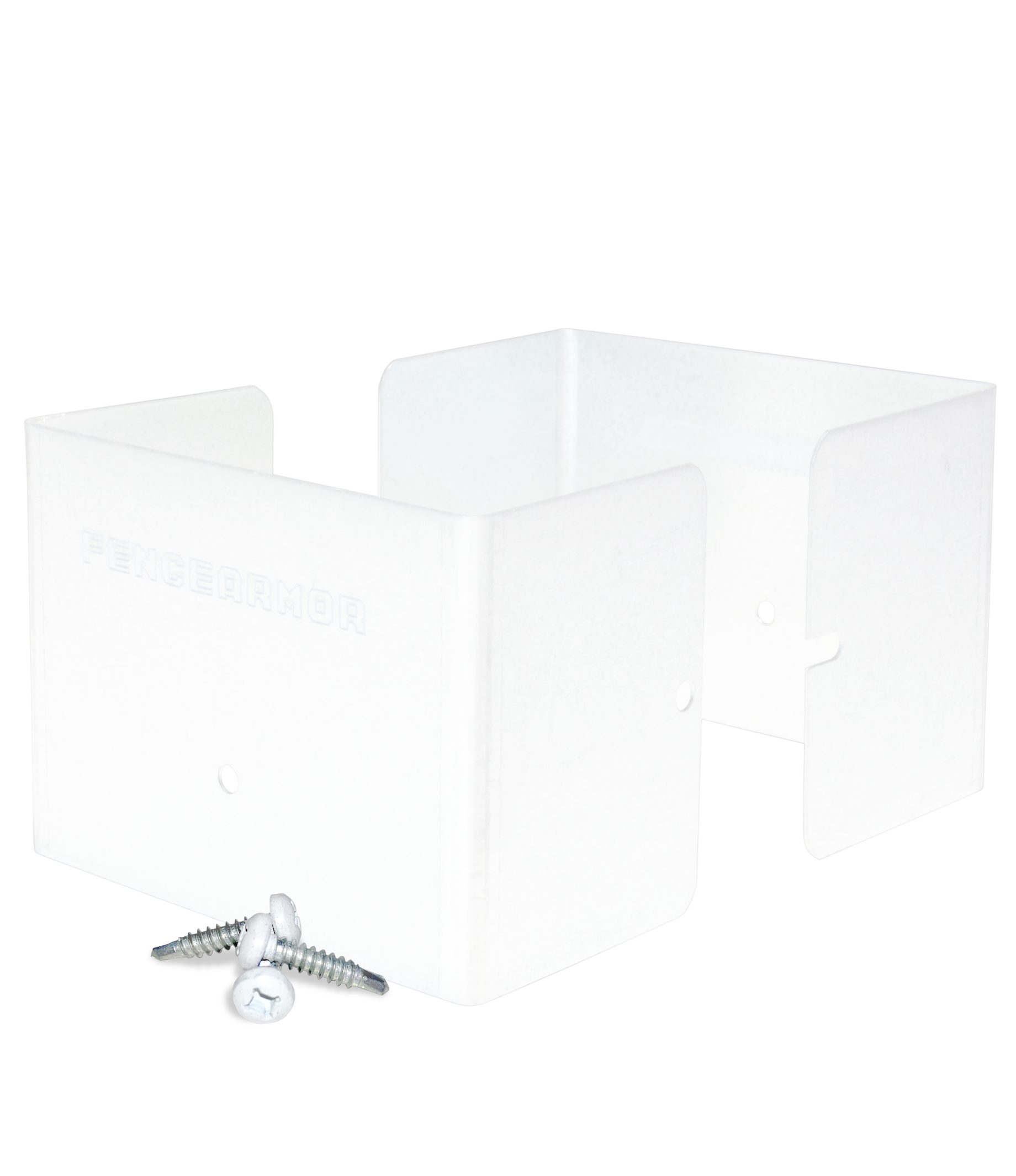 Fence Armor Full Protection Post Guard 3.5-in Powder Coated White Galv ...