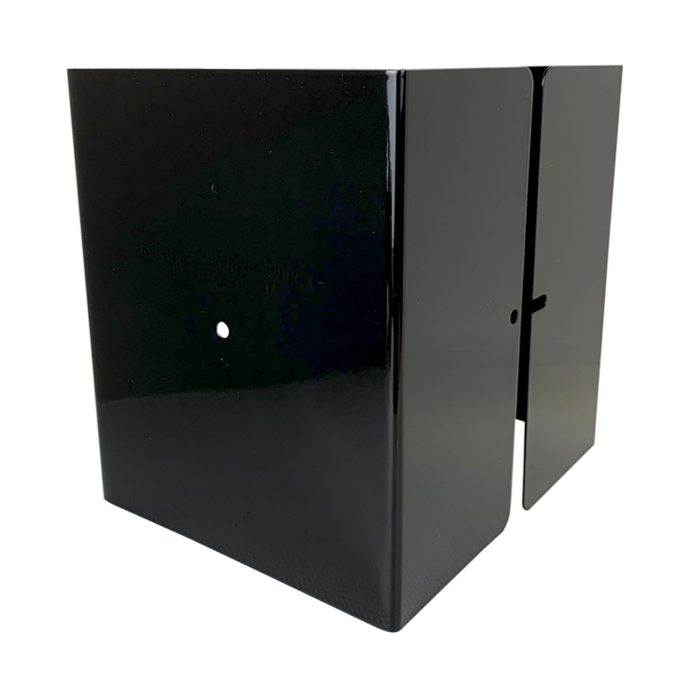 Fence Armor Pro Protection Post Guard 5.5-in Powder Coated Black Galva ...