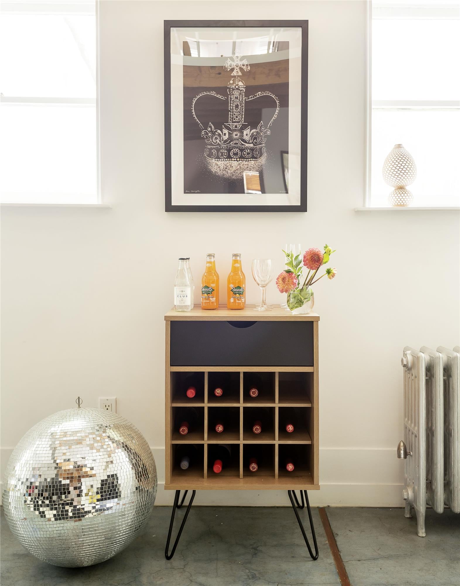 Ameriwood Home Concord Contemporary/Modern Reclaimed Oak Metal Curio C ...