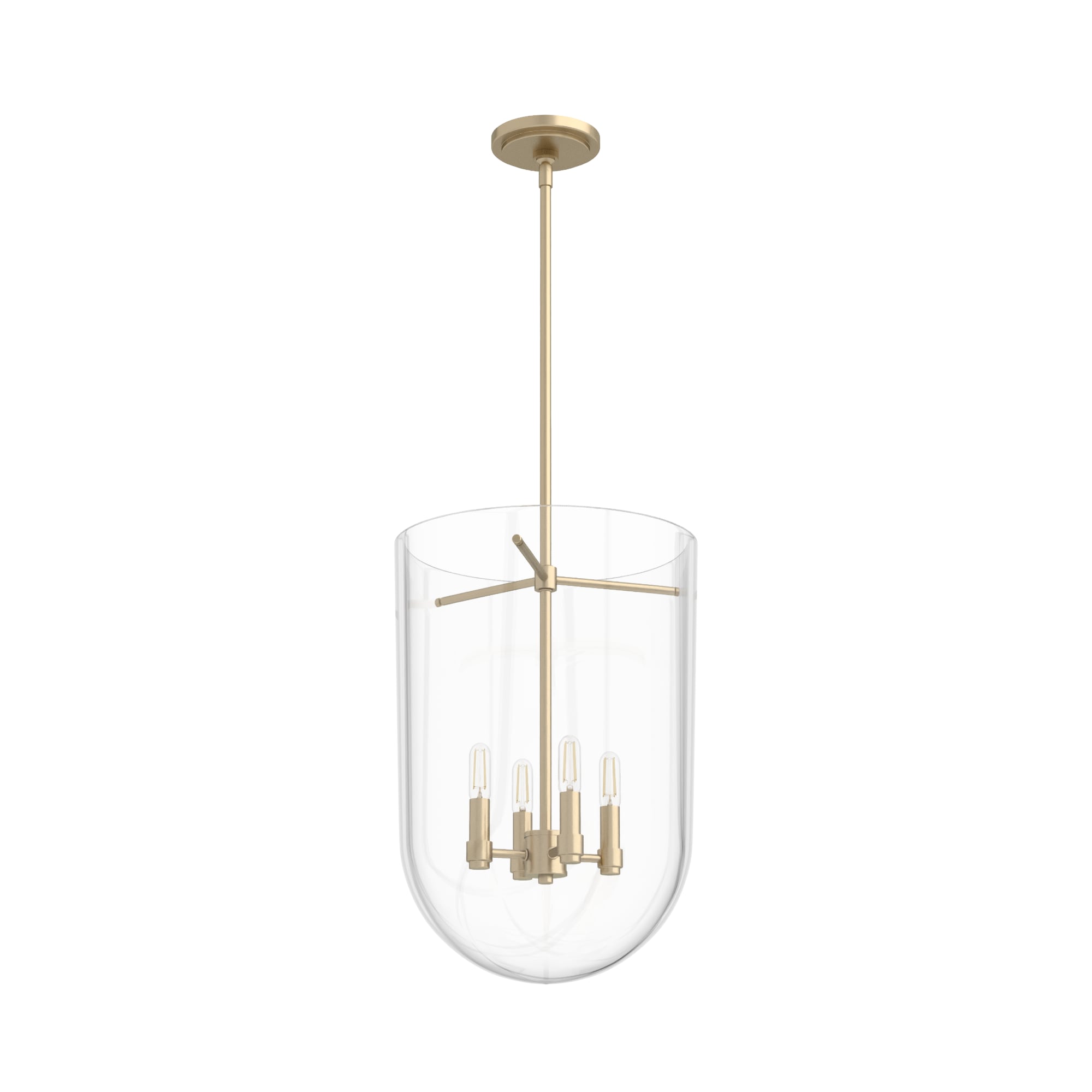 Hunter Sacha 4-Light Alturas Gold Modern/Contemporary Clear Glass Bowl ...