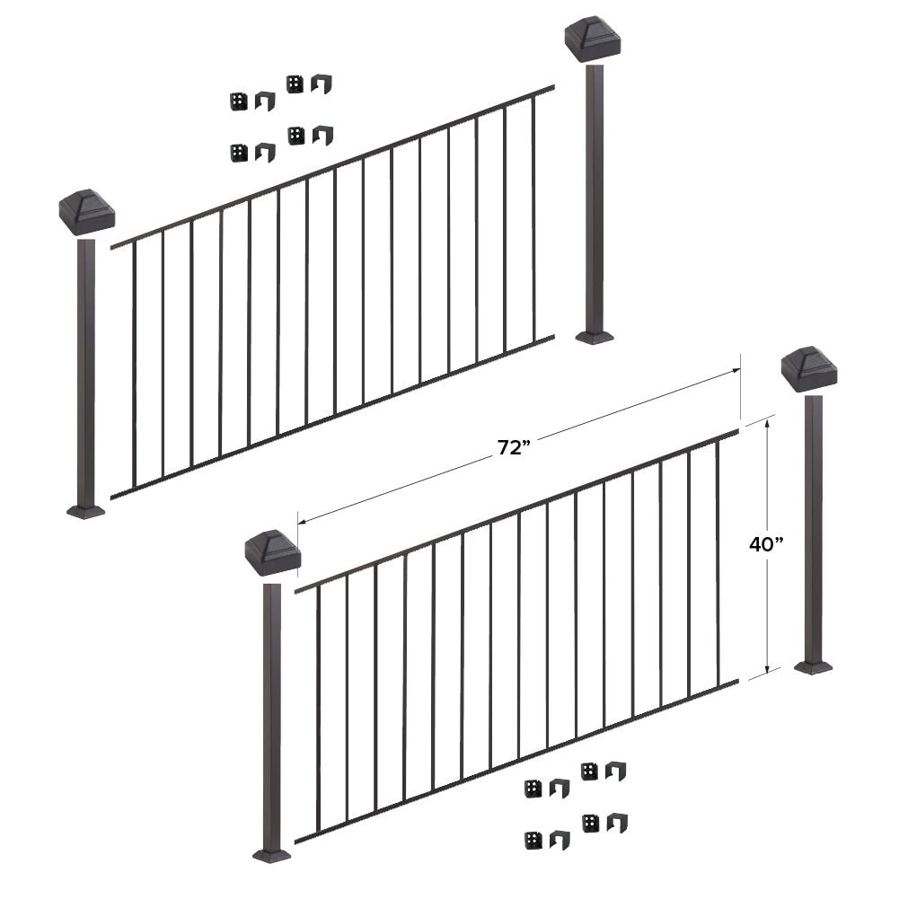 Fortress Building Products 12-ft x 40-in Black Sand Steel Deck Rail Ki ...