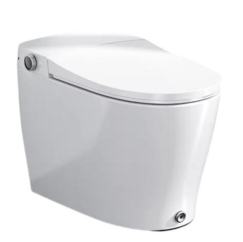 Elongated Smart Toilet Bidet in White with Auto Open, Auto Close, Auto ...