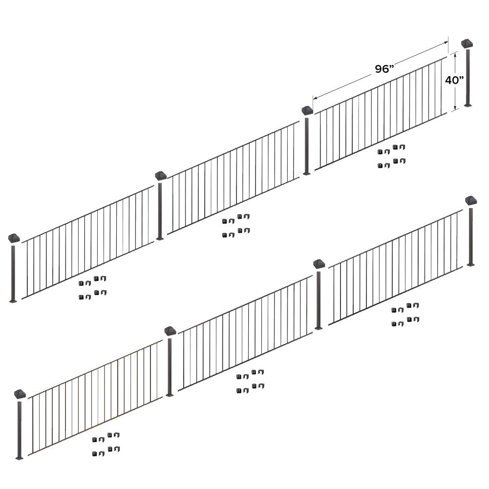 Fortress Building Products 48-ft x 40-in Black Sand Steel Deck Rail Ki ...