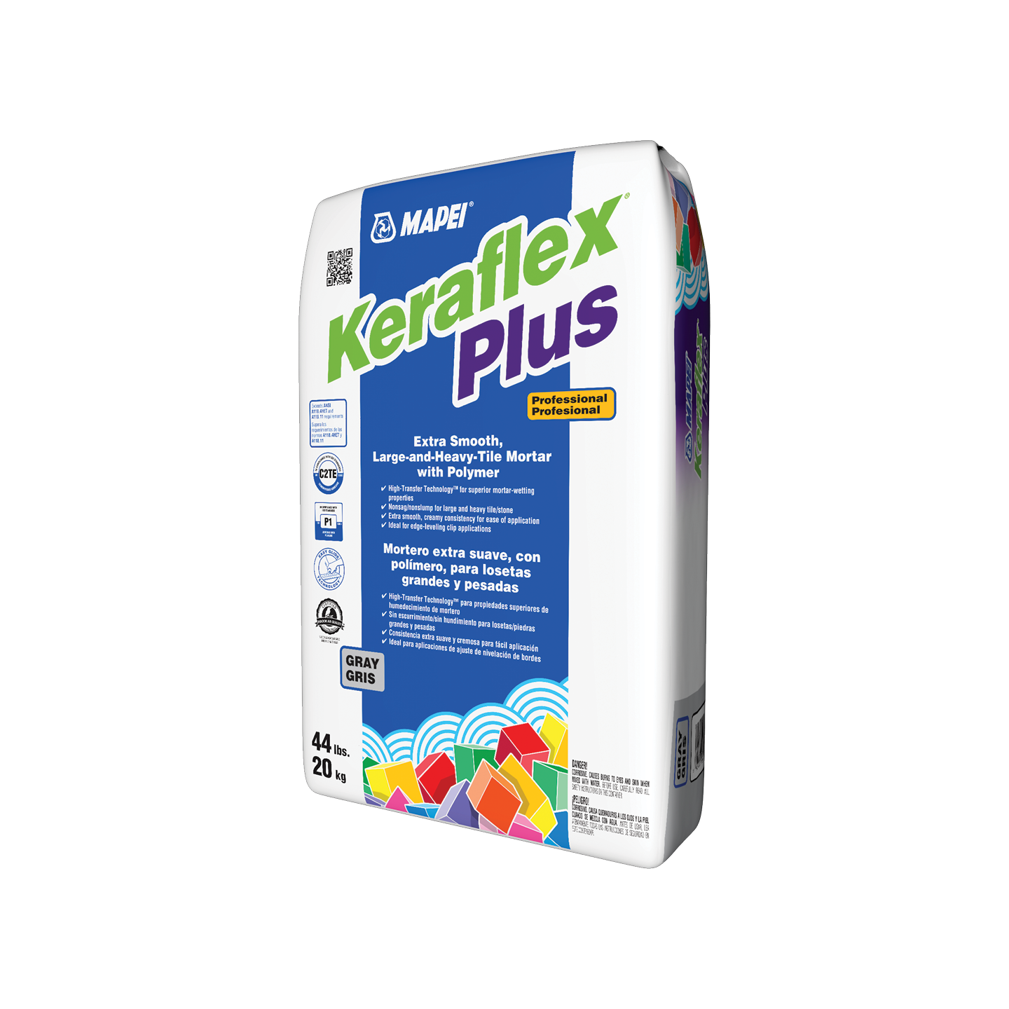 MAPEI Keraflex Plus Gray Mortar, 44 lbs (Large-and-Heavy-Tile Thin-Set ...