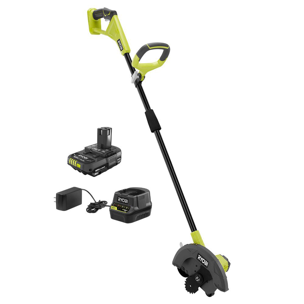 RYOBI ONE+ 9 in. 18-Volt Lithium-Ion Cordless Edger - 1.3 Ah Battery a ...